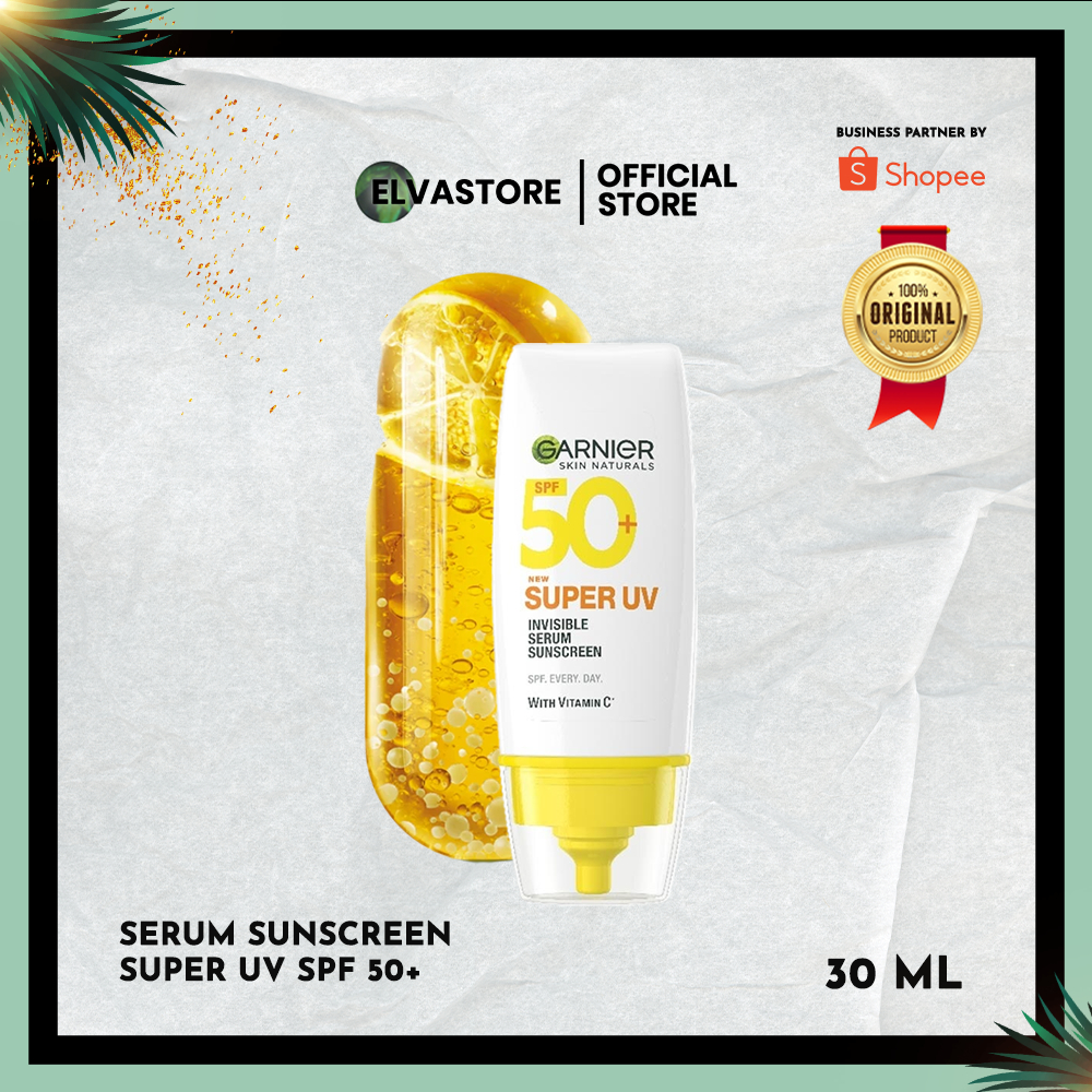 Jual Garnier Super UV Invisible Serum Sunscreen SPF 50+ PA++++ Vitamin C Skin Care - 30ml ...