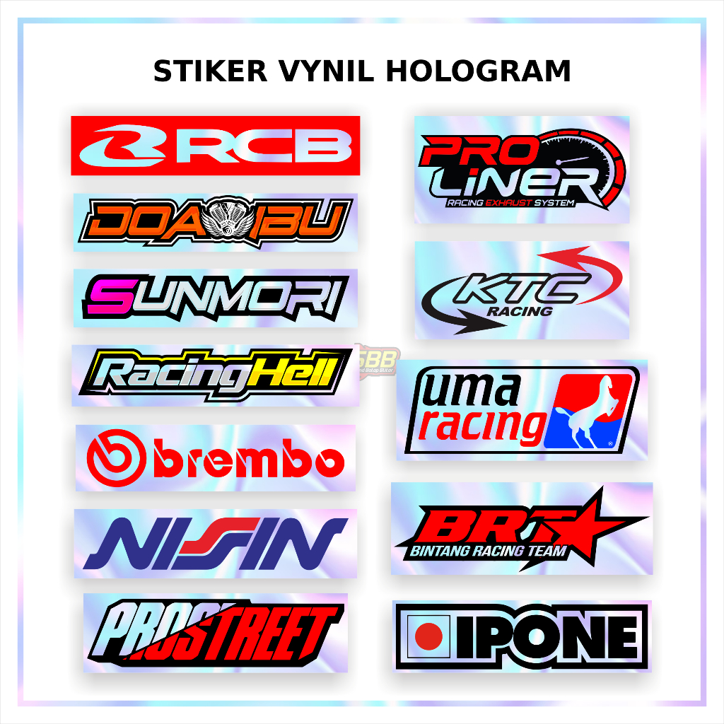 Jual Sound Balap Blitar - Stiker Motor Racing Hologram Bijian - RCB ...