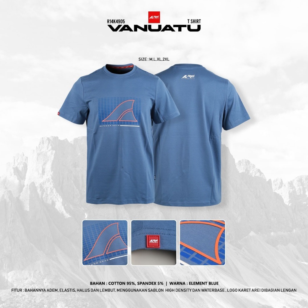 Jual Kaos Lengan Pendek Pria Vanuatu Element Blue Arei Outdoorgear ...