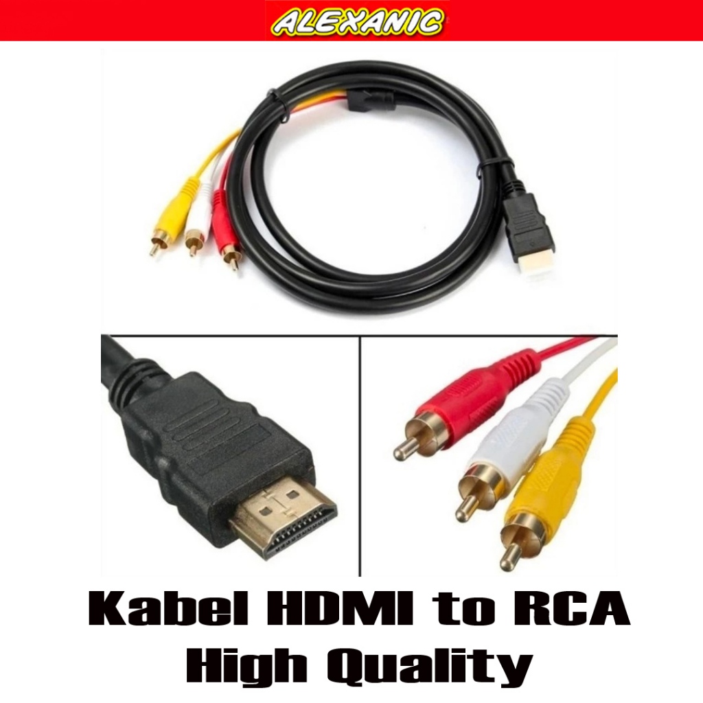 Jual Kabel HDMI ke RCA | Converter HDMI to 3 RCA | Input HDMI to Output ...