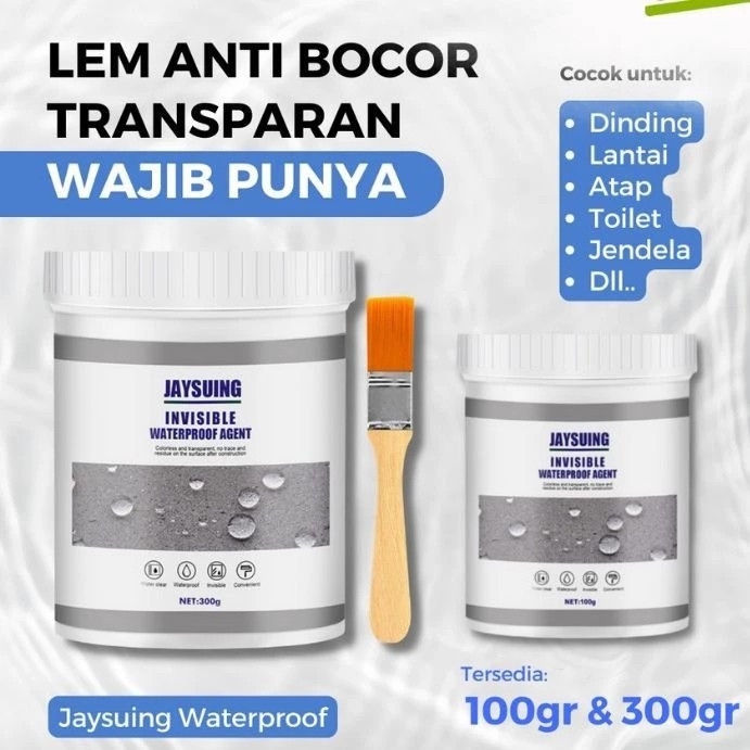 Jual LEM TRANSPARAN JAYSUING 100GRAM + KUAS CAT ANTI BOCOR INVISIBLE ...