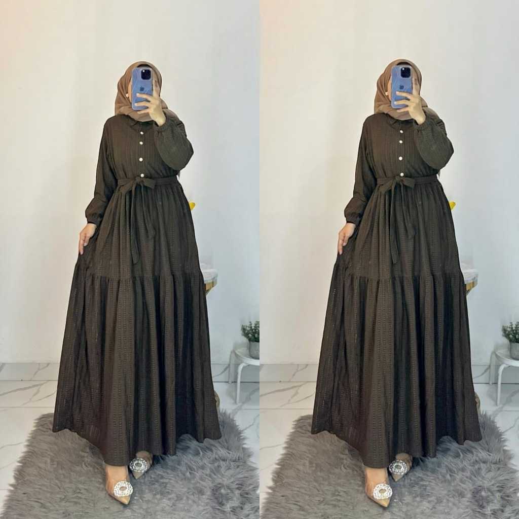 Jual gamis lebaran 2025 gamis model terbaru gamis bahan tenun bangkok ...