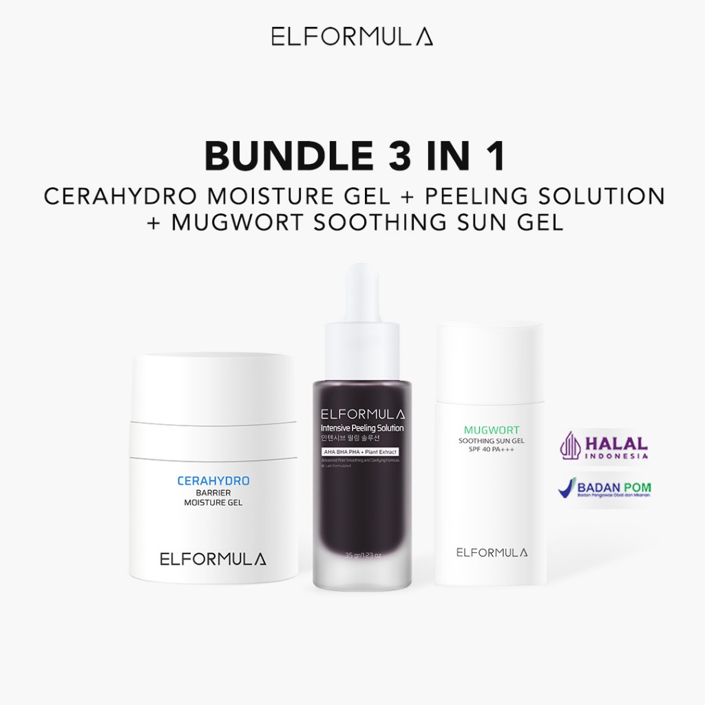 Jual ELFORMULA Skin Treatment Set Bundle 3in1 - Intensive Peeling Solution + CeraHydro Moisture ...