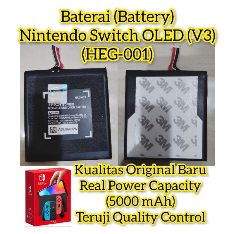 Jual Baterai Batrei Batere Battery Nintendo Switch OLED V3 HEG-001 ...