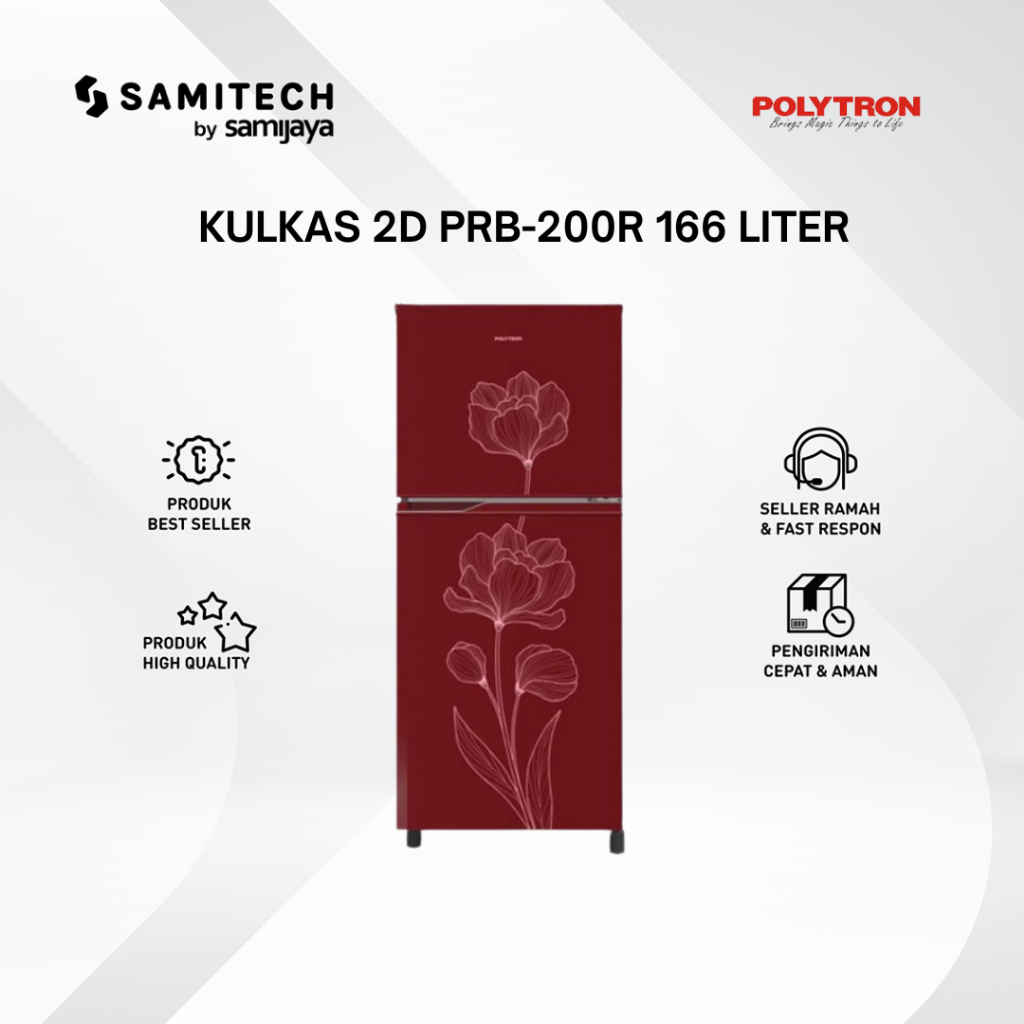 Jual KULKAS 2 PINTU POLYTRON PRB-200R PRB 200R 166 LITER BERGARANSI ...