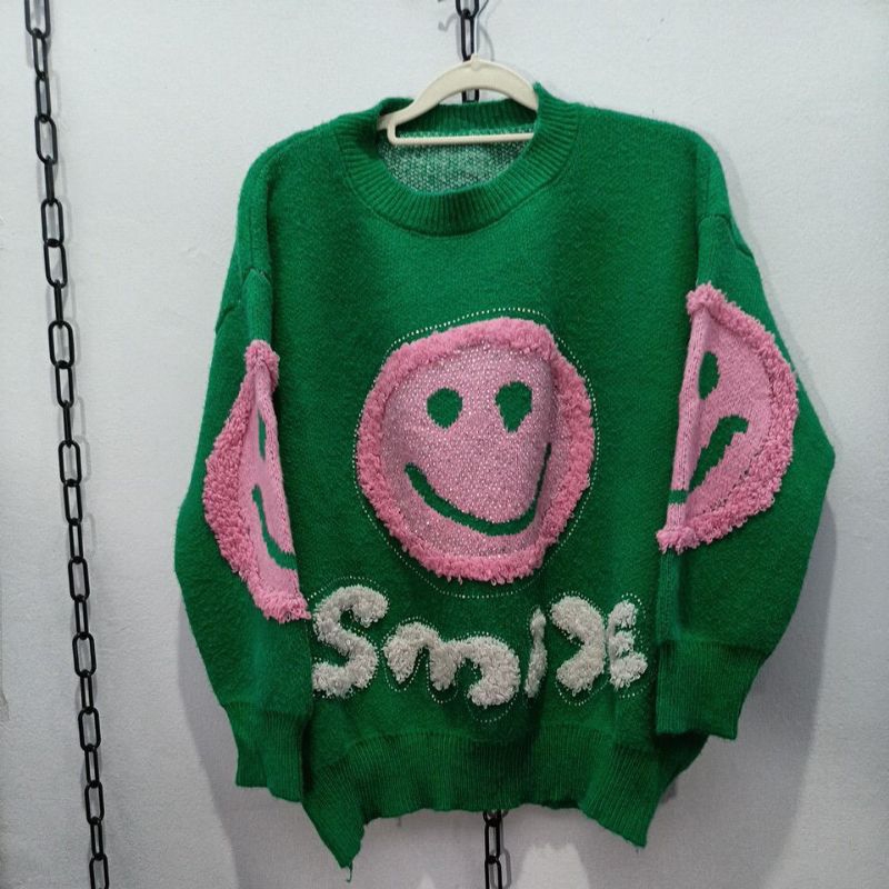 Jual Sweater Smile Hijau | Shopee Indonesia