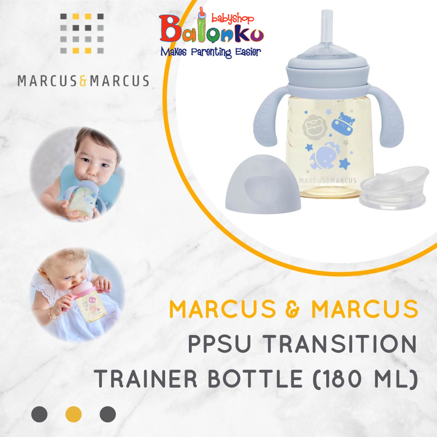 Jual Marcus & Marcus PPSU Transition Trainer Bottle Straw & Rim Spout Set 180 ml | Shopee Indonesia
