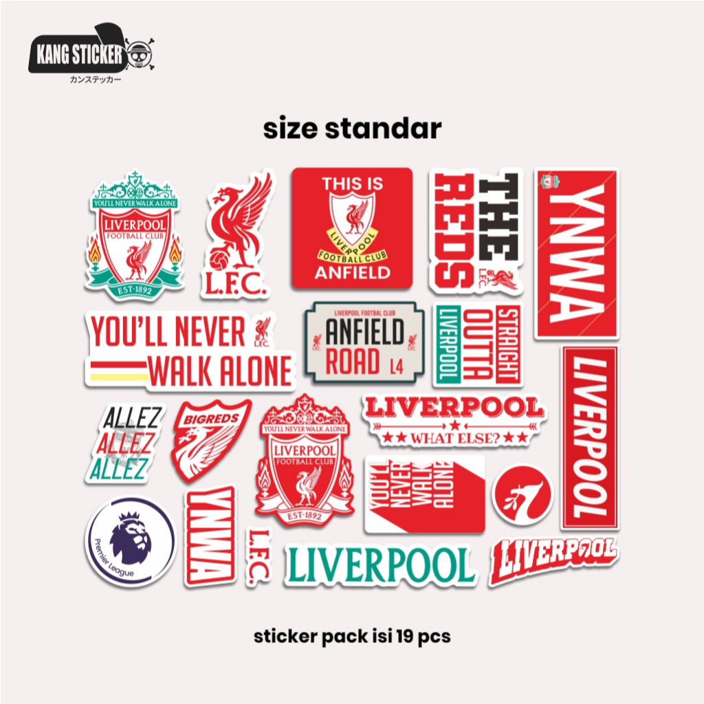 Jual STICKER PACK LIVERPOOL ISI 19PCS - PREMIUM STICKER - WATERPROOF ...
