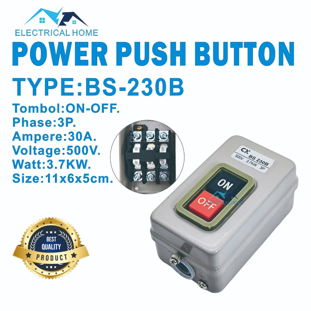 Jual POWER PUSH BUTTON/PUSH BUTTON ON-OFF BS-230 | Shopee Indonesia