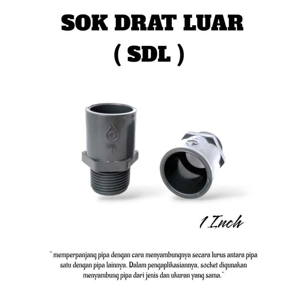 Jual GREST SDL / Sok Pipa / Sok Drat Luar - 1 Inch | Shopee Indonesia