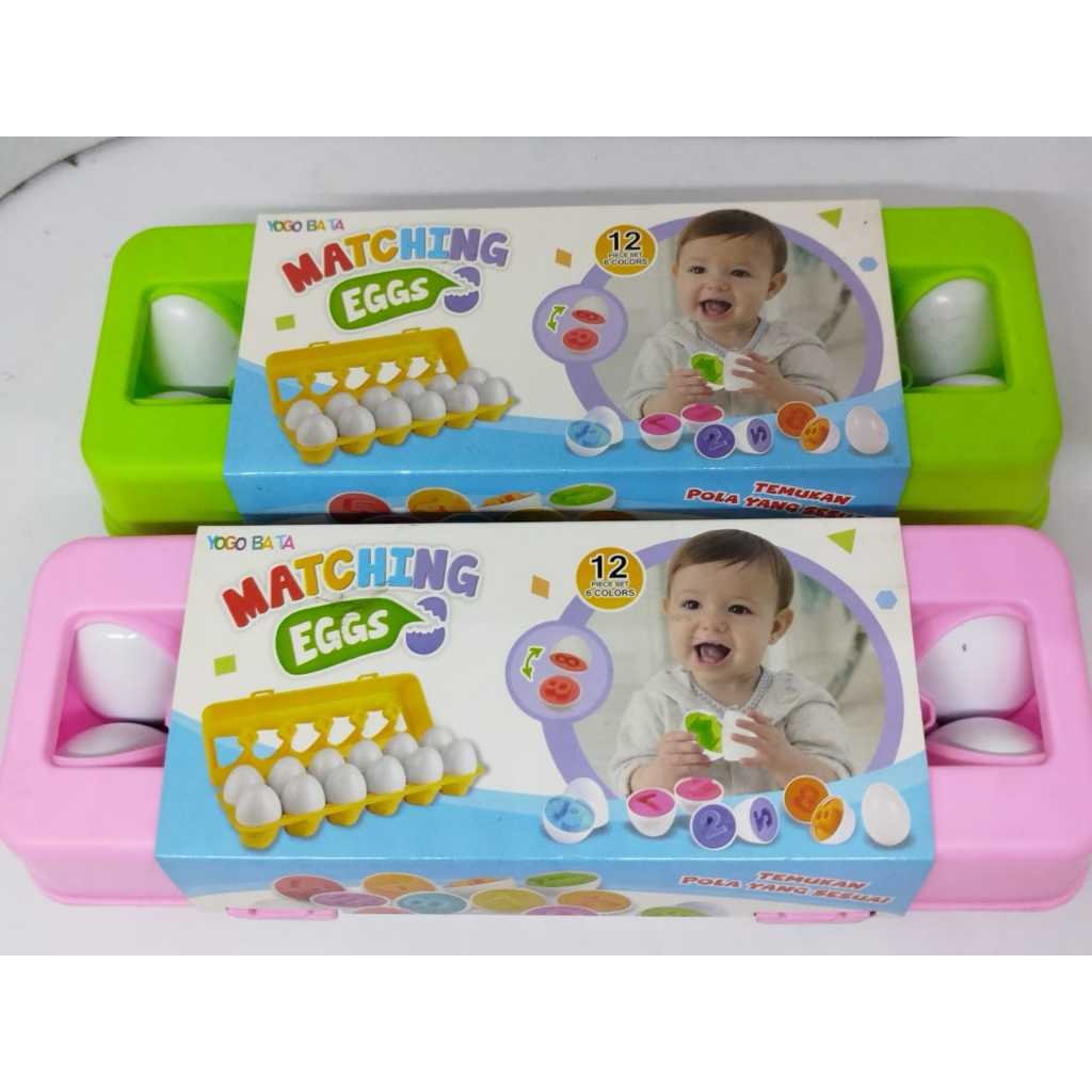 Jual mainan edukasi anak telur matching mencocokkan Egg 12pcs Egg Shape ...