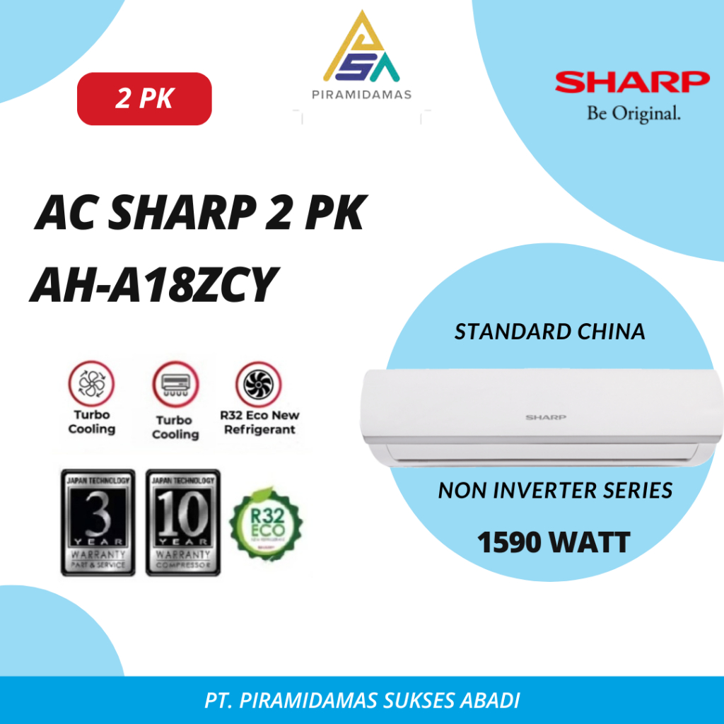 Jual AC SHARP 2PK AH-A18ZCY STANDARD INDO | Shopee Indonesia