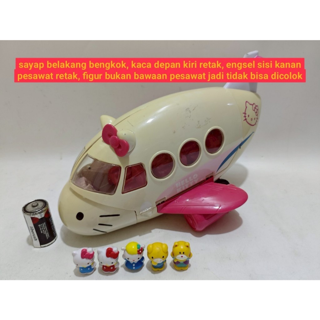 Jual dickie hello kitty jet plane playset pilot miniature figure ...