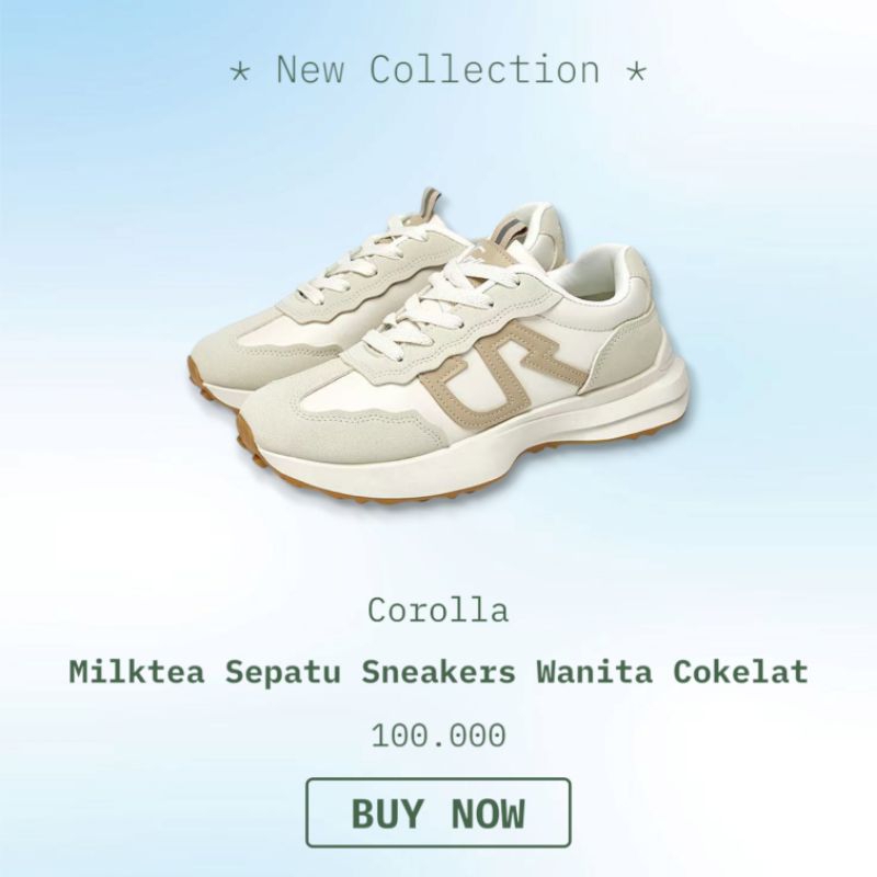 Jual Corolla Milktea Sepatu Sneakers Wanita Cokelat | Shopee Indonesia