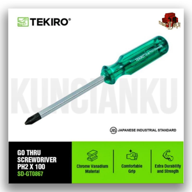 Jual Tekiro obeng tembus hijau (+) ph2 x 150 / tekiro obeng go thru ...