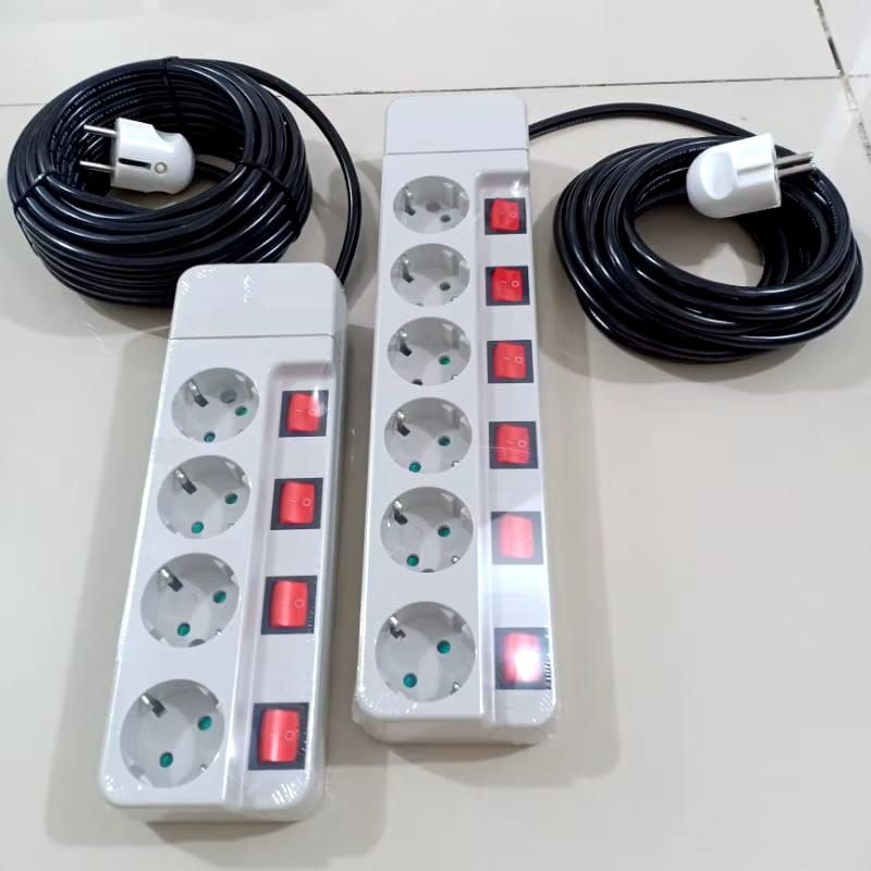 Jual STOP KONTAK 3 4 5 LUBANG UTICON, SAKLAR ON OF DI SETIAP LUBANG + KABEL SNI 1M SAMPAI 10 ...