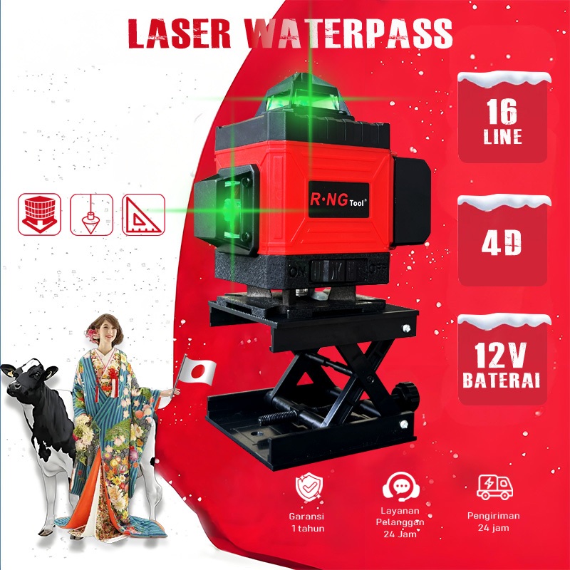 Jual Laser Level 16Garis 4D laser waterpass laser tukang bangunan laser ...