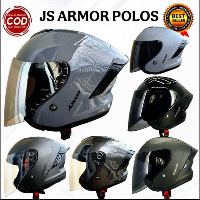 Jual Helem JS ARMOR Solid Half Face SNI/Helm Keren/Helm Pria/Helm ...
