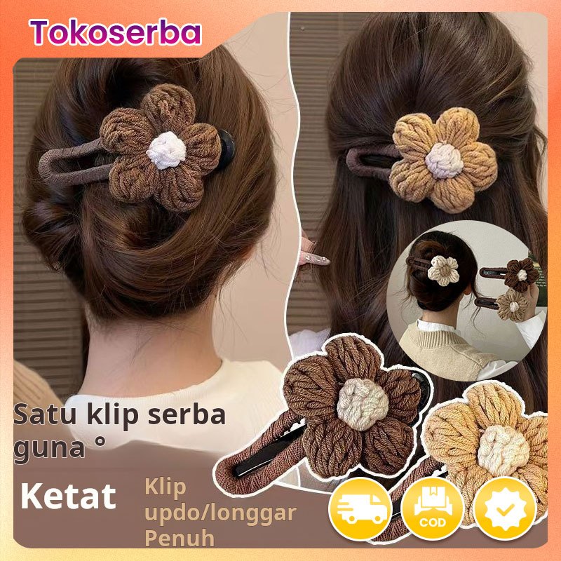 Jual Jepitan paruh bebek rajutan bagian belakang kepala besar jepit ...