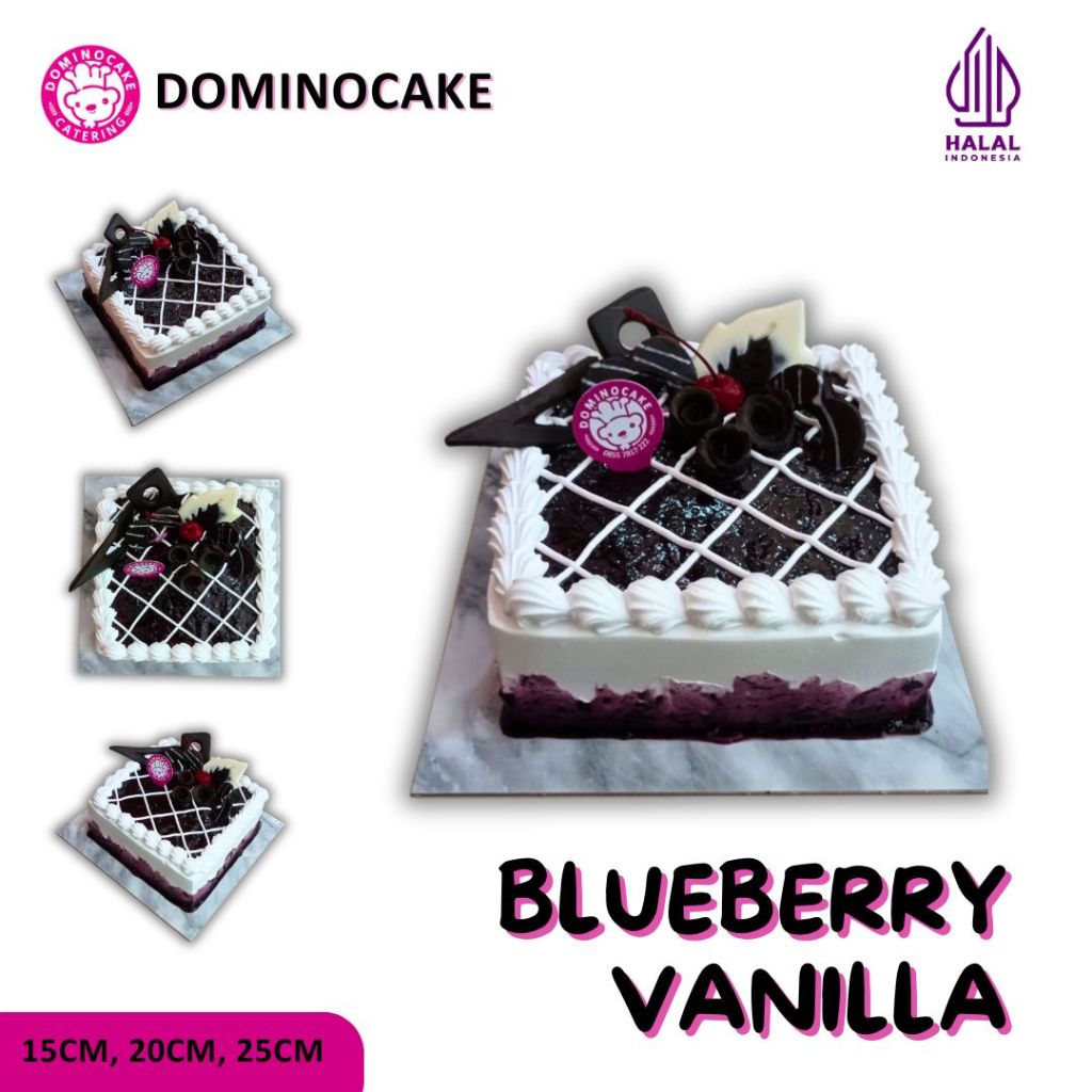 Jual Dominocake | Blueberry Vanilla | Kue Ulang Tahun | Shopee Indonesia