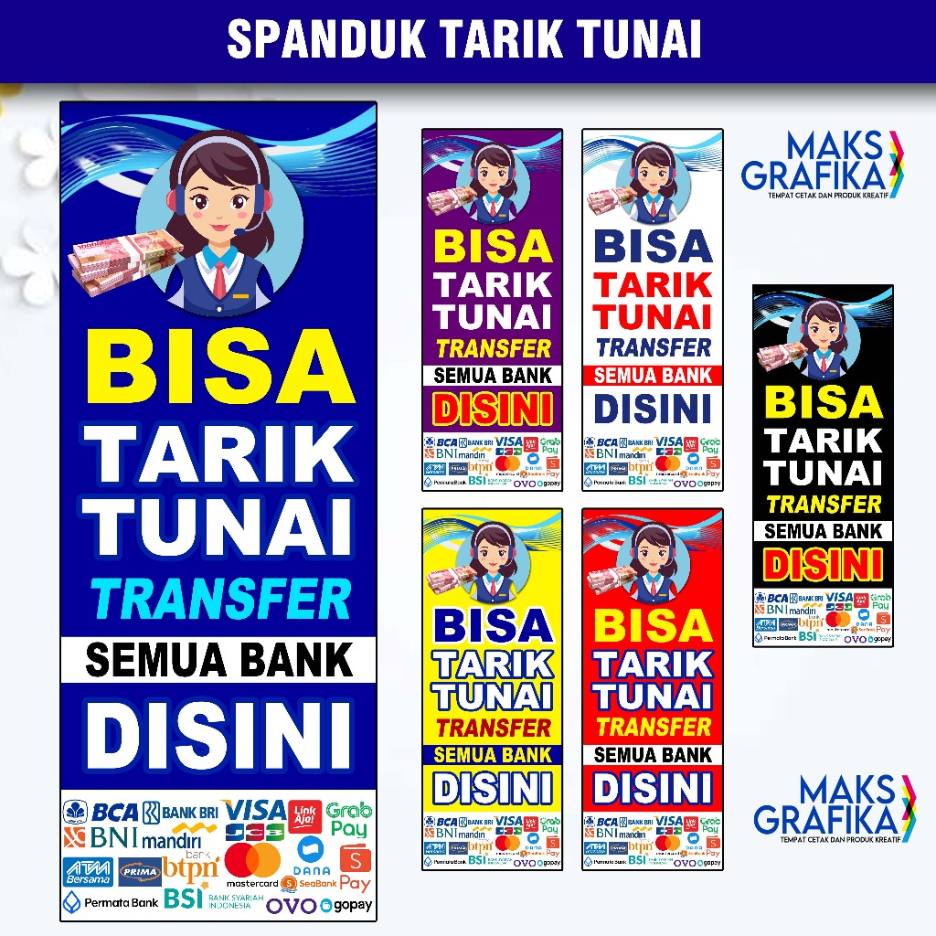 Jual Spanduk Tarik Tunai Transfer Semua Bank Banner Baner Tarik Tunai ...