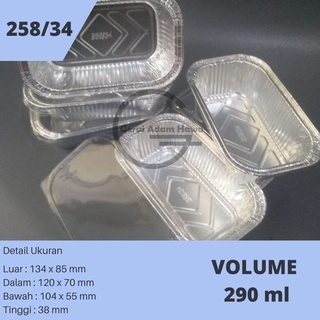 Jual Aluminium Foil Cup 258/34 + Lid Mika Premium Alumunium Foil Tray OX 250 / OIV 290 Lasagna ...