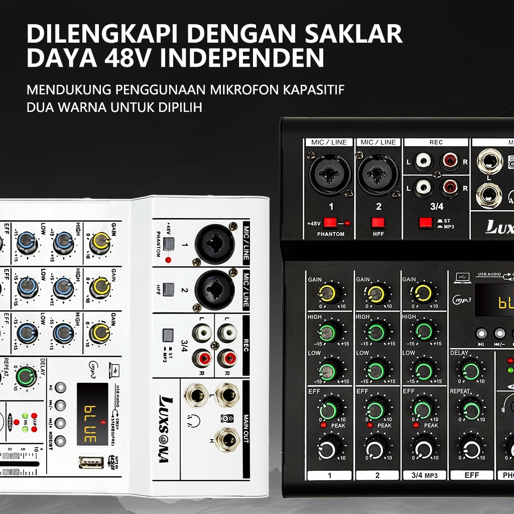 Jual LUXSONA 4 Channel Mixer audio/mixer mini/Sound Card/Amplifier Bluetooth/profesional USB ...