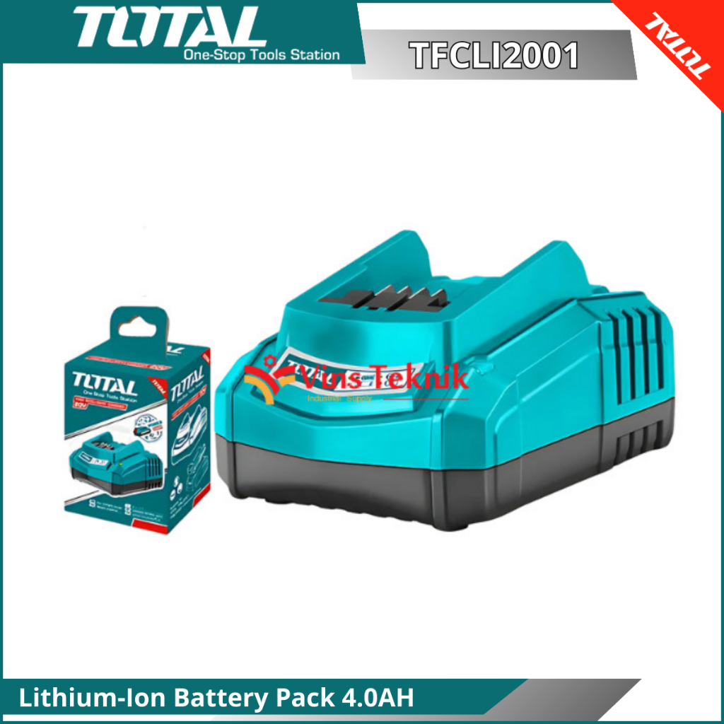 Jual TOTAL TFCLI2001 charger cordless 20V Fast Intelligent Charger ...