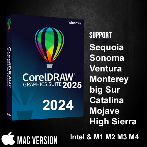 Jual Corel 2025 CorelDraw Mac Win 2205 2024 2023 Khusus Macbook M1 M2 M3 M4 dan Mac Intel ...