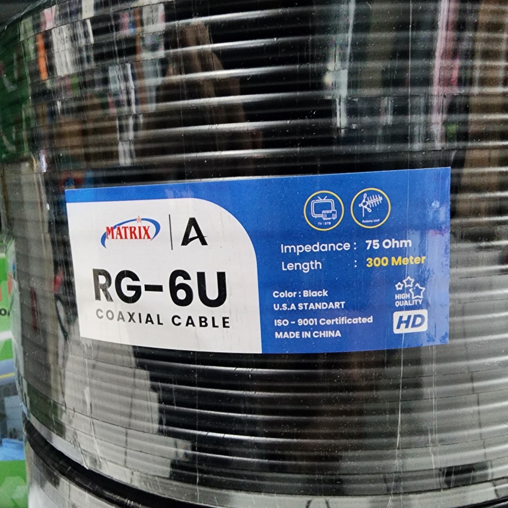 Jual Kabel Matrix RG6 100m atau 300m Coaxial 300 Meter Antena TV STB Parabola CCTV Digital Cocok ...