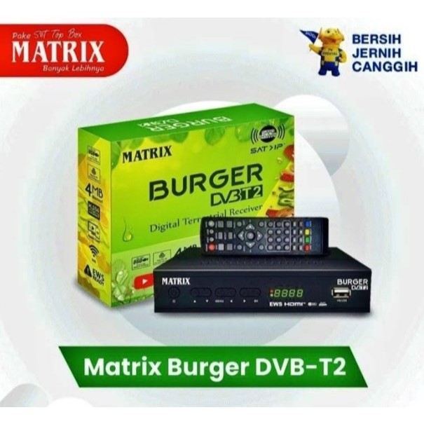 Jual SET TOP BOX MATRIX BURGER HIJAU/ EVERCOSS SIARAN DIGITAL | Shopee Indonesia