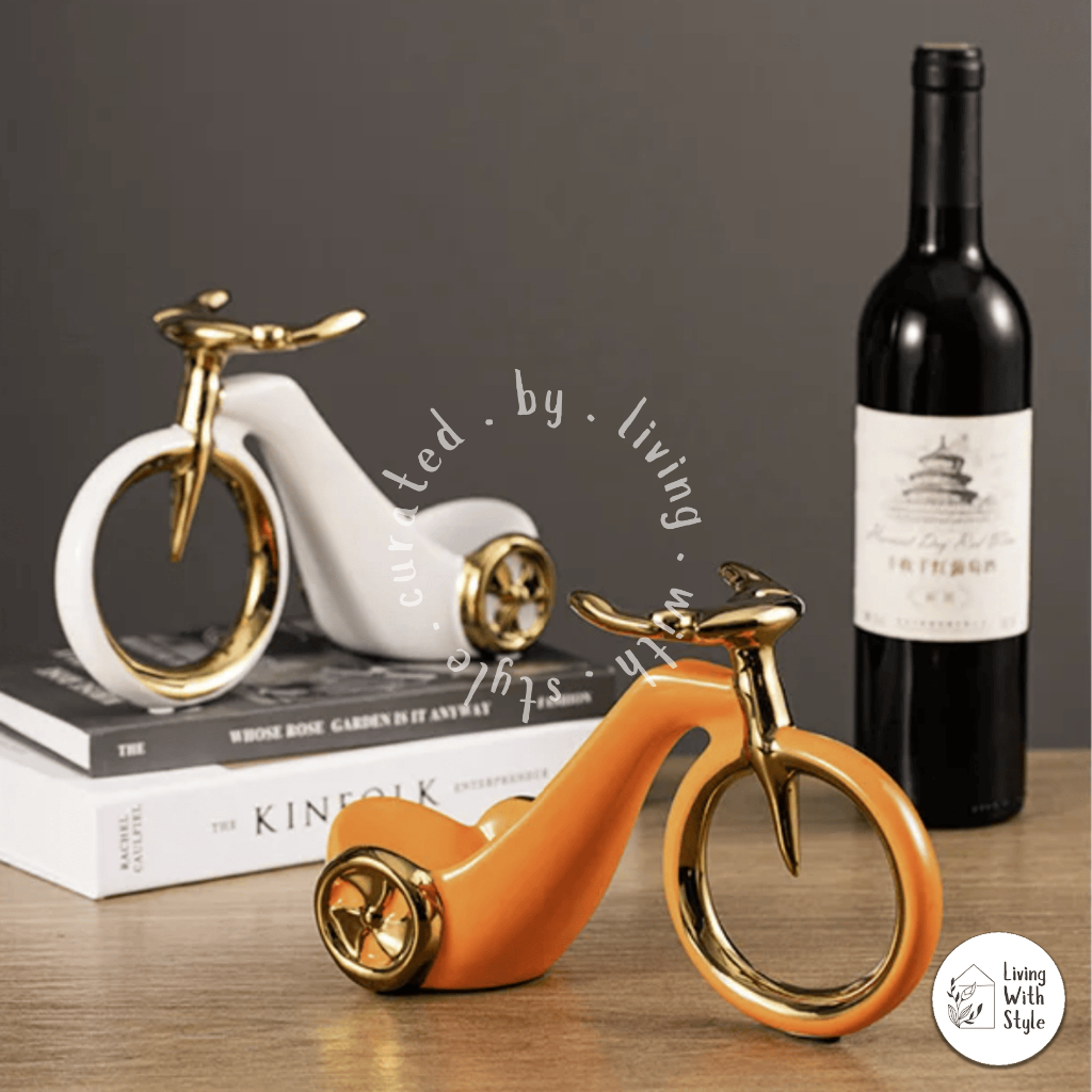 Jual Living With Style - Bicycle Wine Bottle Holder Ceramic Premium ...