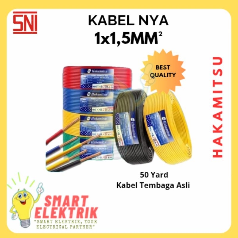 Jual HAKAMITSU - Kabel Listrik SNI NYA 1X1.5 50Y | Shopee Indonesia