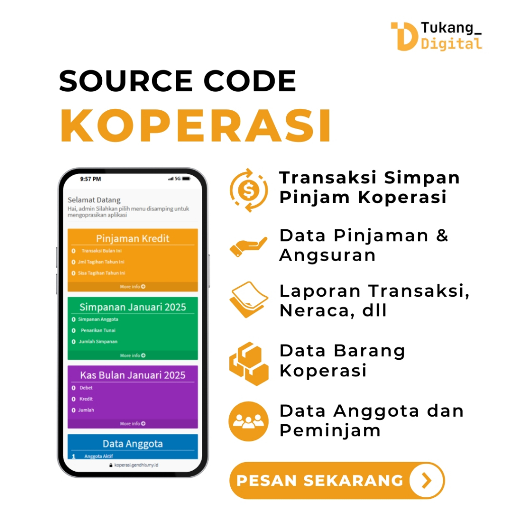 Jual Website Koperasi Simpan Pinjam Anggota Koprasi Aplikasi Online ...