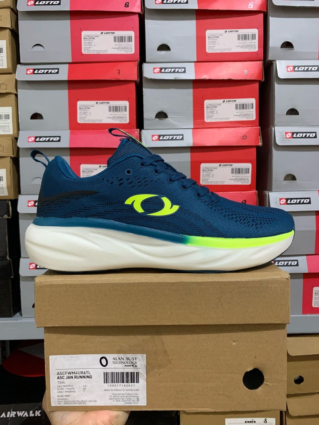 Jual Astec Jan Running Teal Men Shoes Original | Shopee Indonesia