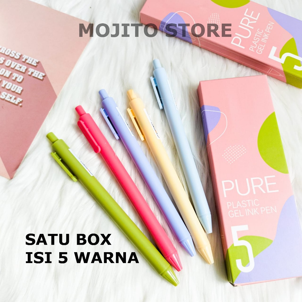 Jual (1 BOX ISI 5 PCS) PEN MAKARON WARNA WARNI TINTA PULPEN PENA ALAT ...