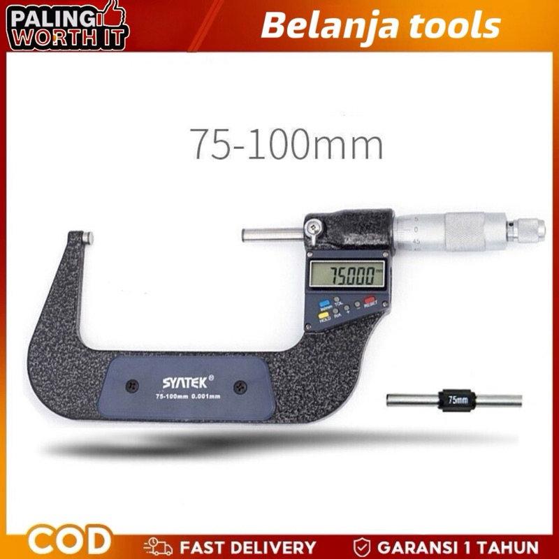 Jual Digital Micrometer 75-100mm 0.001mm Syntek Mikrometer 0.001 mm 75 ...