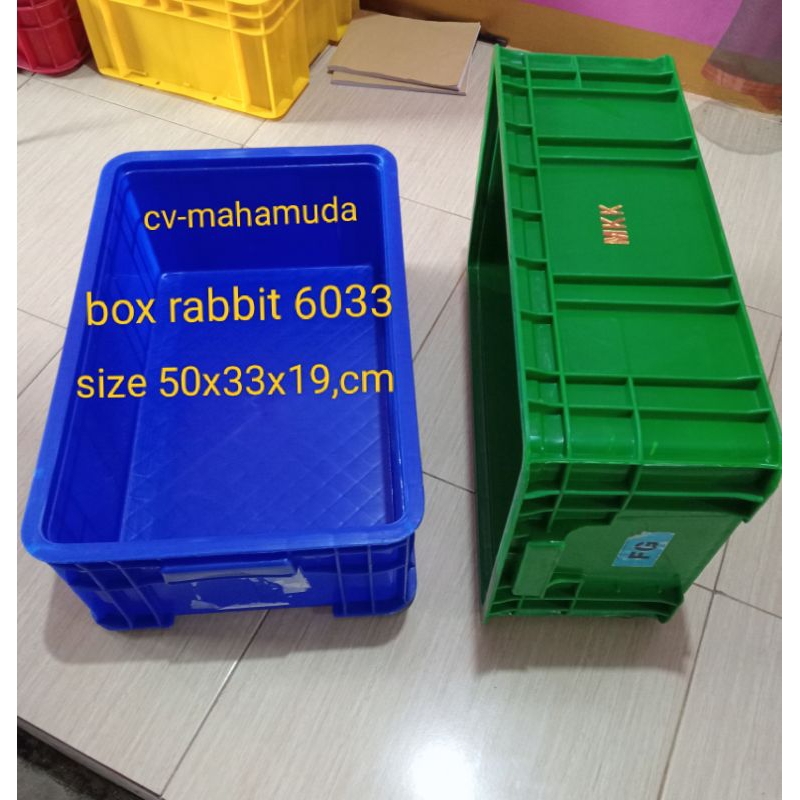 Jual box container rabbit 6033 size 50x33x19,cm ready warna biru ...