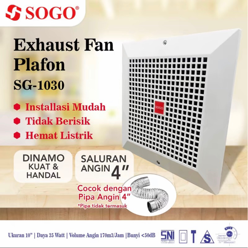 Jual SOGO Exhaust Fan 10 inch / Hexos Fan / Kipas Angin Penyedot Udara ...
