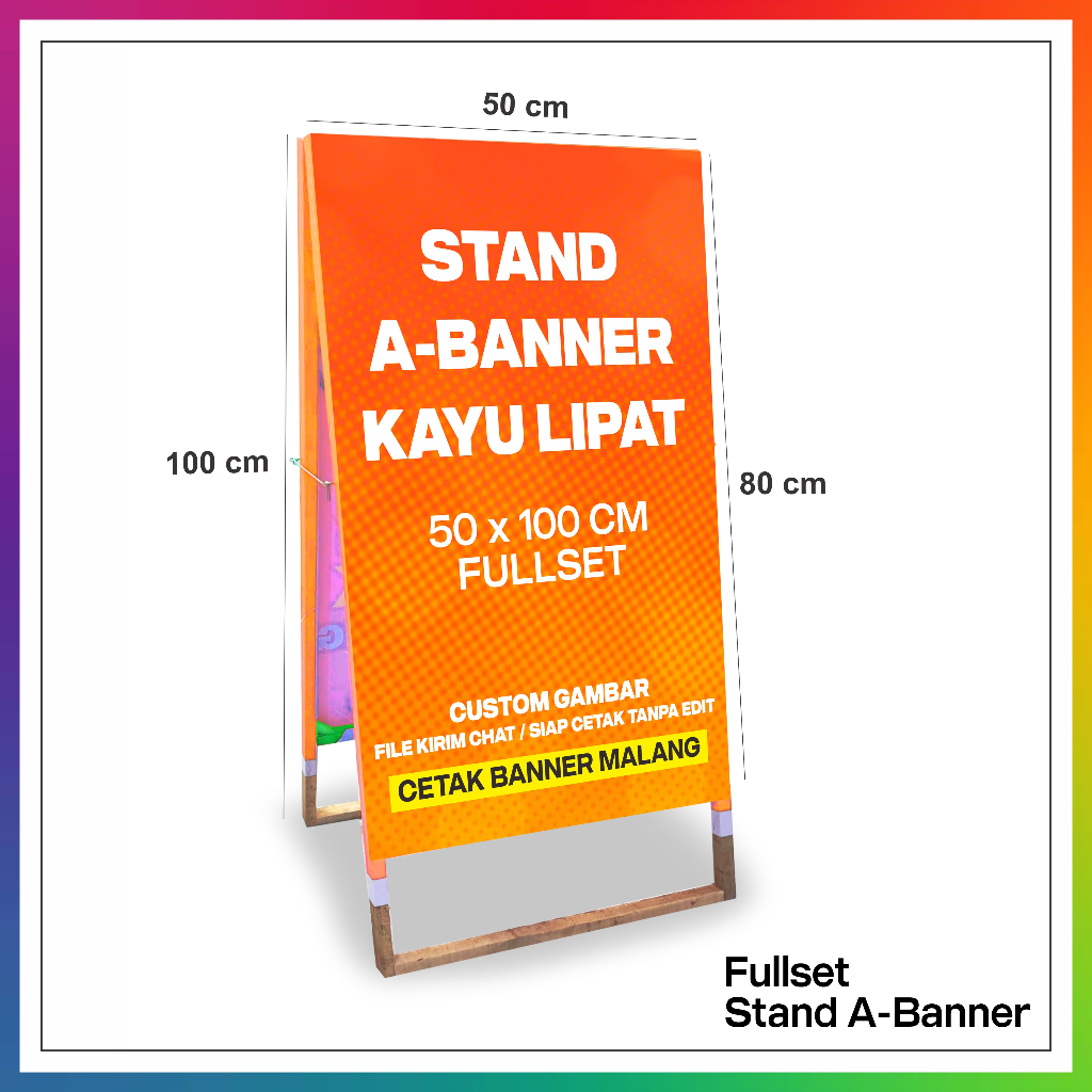 Jual Stand A-Banner Sign Model Lipat 50 x 100 cm Fullset | Cetak Banner ...