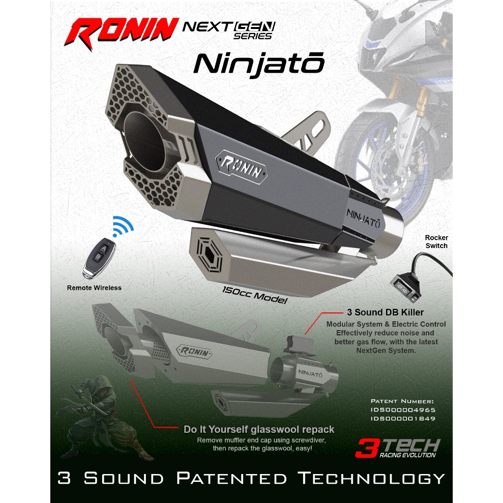 Jual Sport & Bebek 125-160cc Ronin Ninjato 3 Suara Fullsystem CBR - R15 ...
