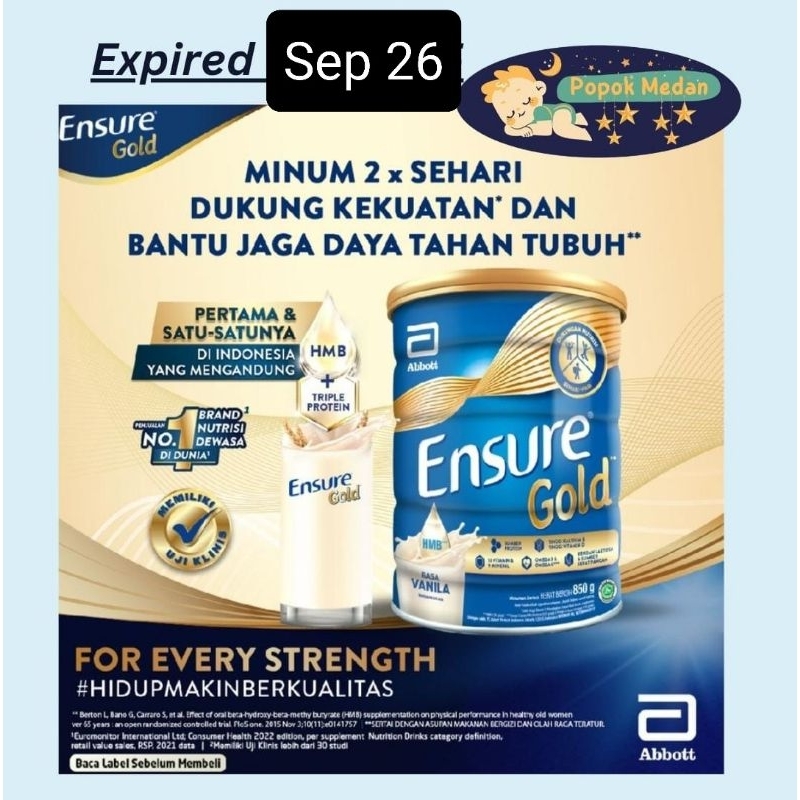 Jual Ensure Gold HMB Vanila 850gr Nutrisi Dewasa Rendah Laktosa | Shopee Indonesia