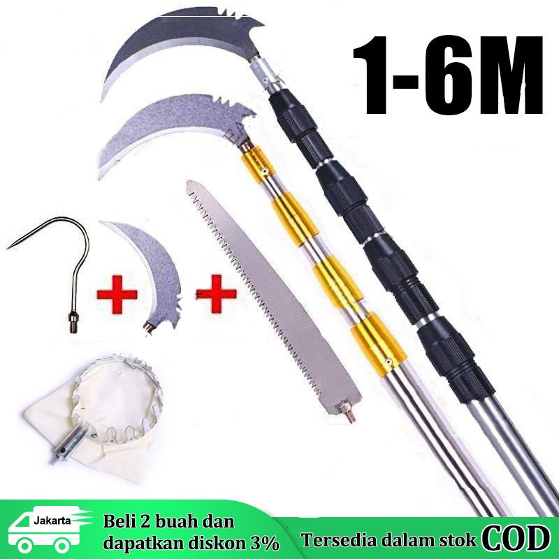 Jual Alat Tongkat Pemetik Buah Panjang Telescopik Pemangkasan Ranting Pohon Gergaji Tree Pruner ...