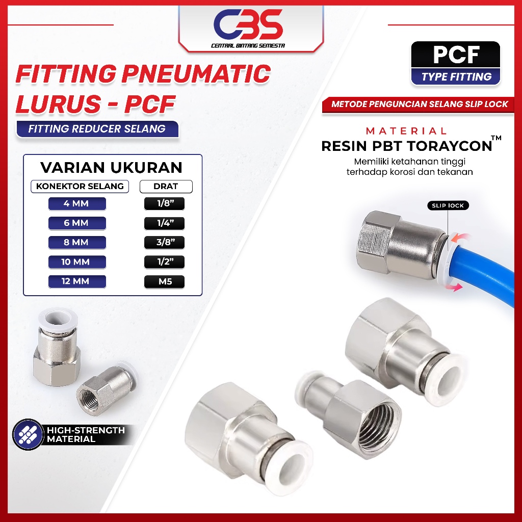 Jual {CBS} Pcf Fitting Konektor Lurus Drat Dalam sambungan selang | Shopee Indonesia