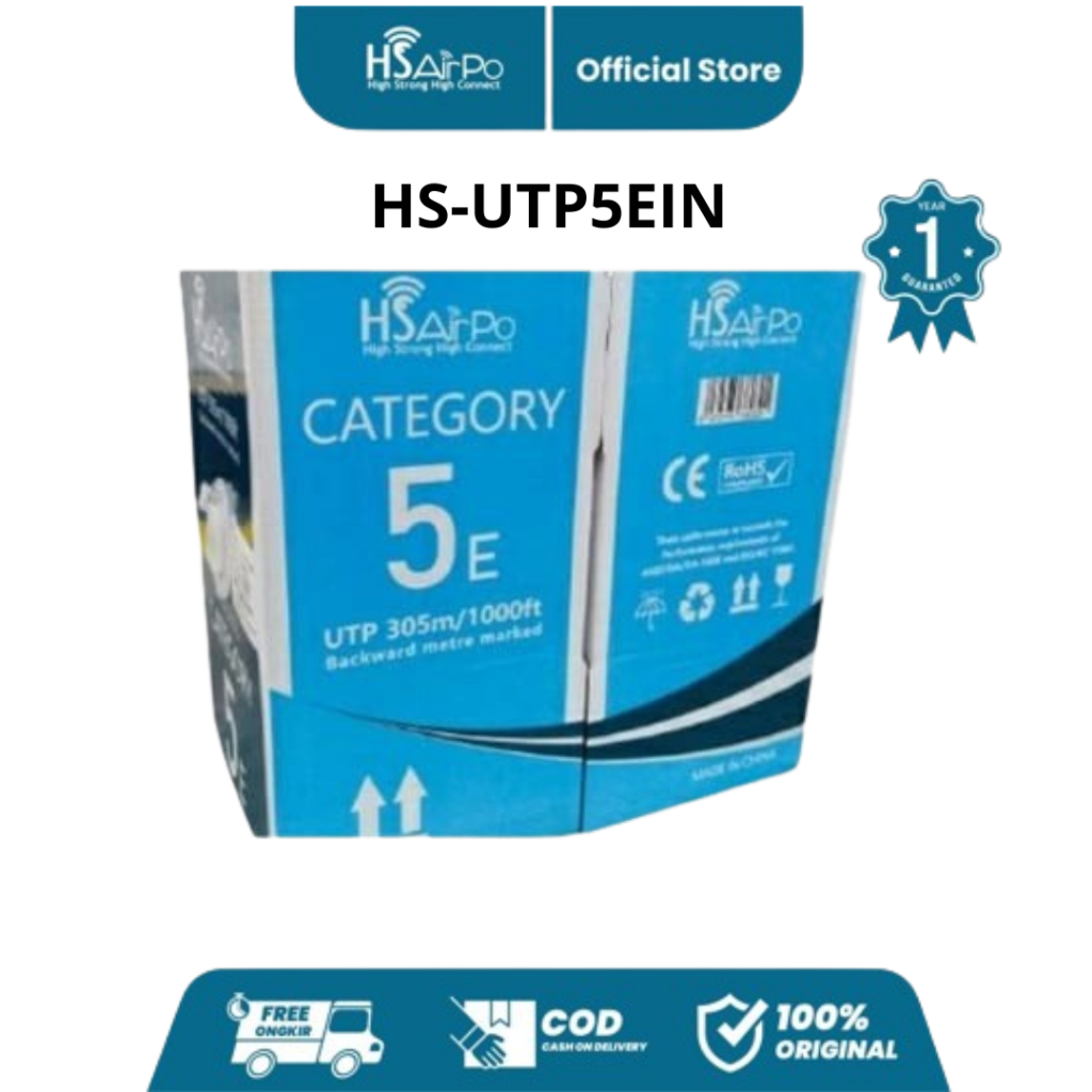 Jual HSAirPo HS-UTP5EIN Kabel LAN Jaringan Internet Network UTP Indoor ...