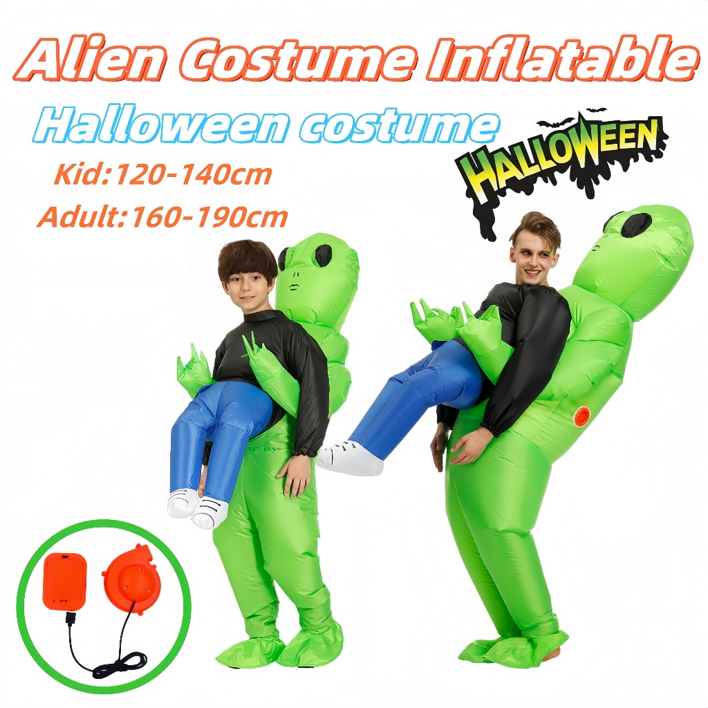Jual Kostum Alien Kostum Alien Hijau Tiup Gaun Mewah Pesta Setelan Lucu ...