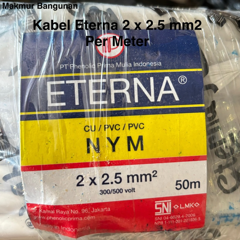 Jual Kabel Eterna NYM 2x2,5 Per Meter | Kabel Putih SNI Isi 2 | Tembaga | Shopee Indonesia