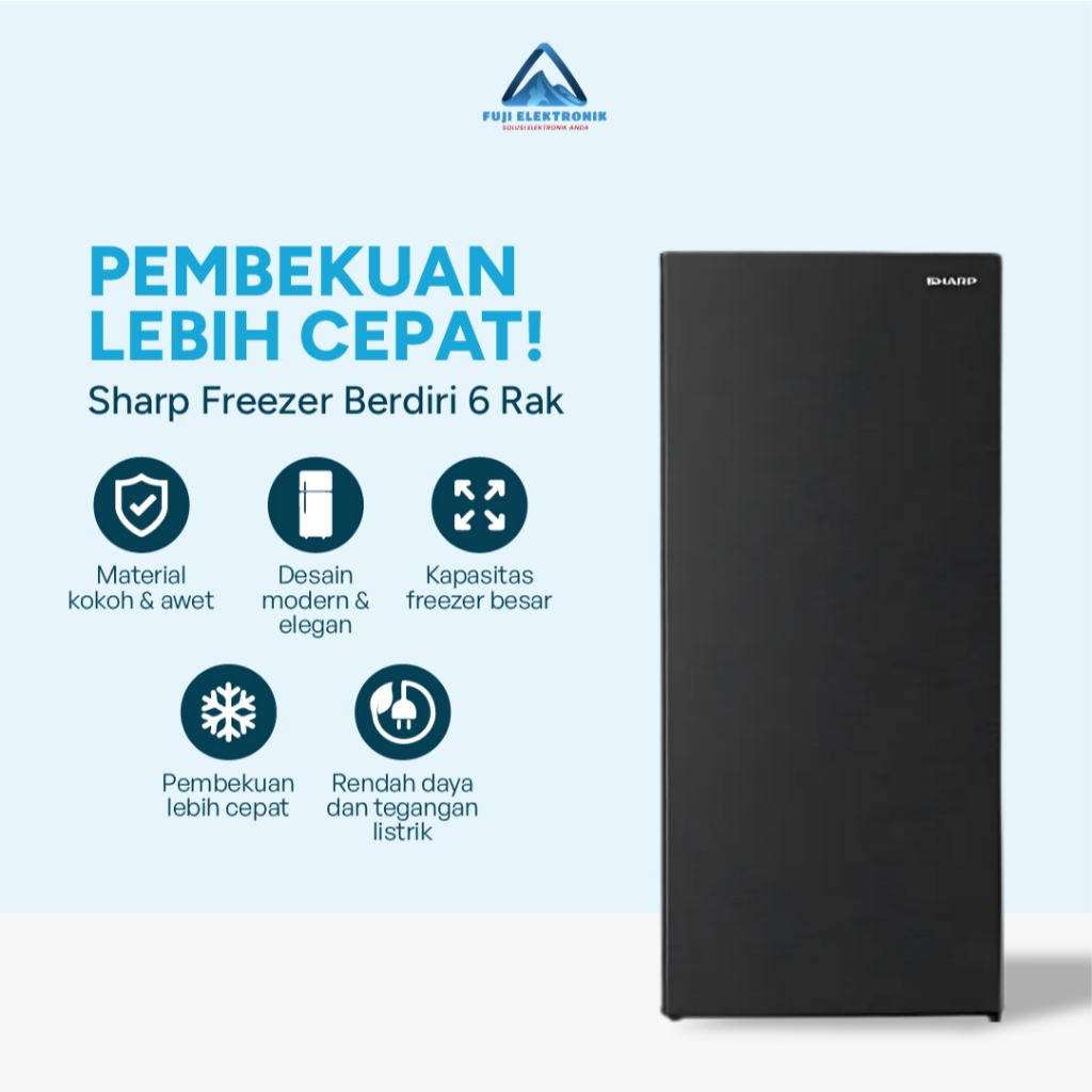 Jual Sharp Freezer 6 Rak Berdiri FJ-M186A-HS Low Watt Fast Freezing ...