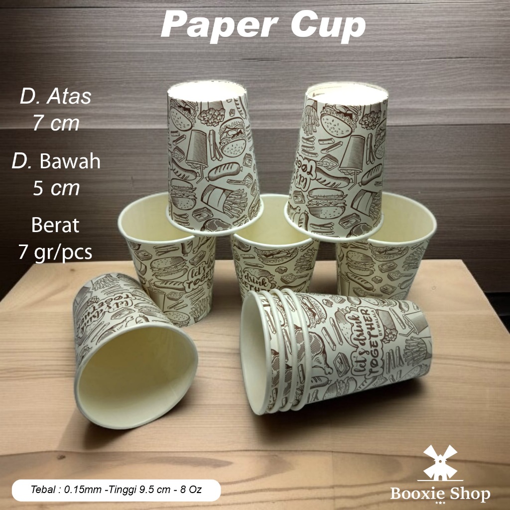 Jual [Isi 50 PCS] Paper cup Kraft 8 oz / Gelas kertas Kopi Kraft Motif / Paper Hot Cup Kopi 8 oz ...