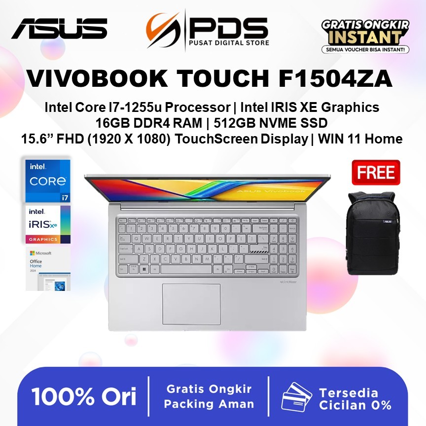 Jual LAPTOP ASUS VIVOBOOK F1504ZA TOUCH I7 1255 16GB 512GB W11 15.6FHD ...